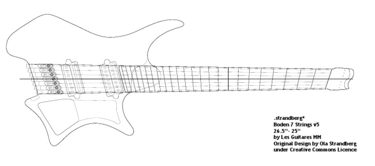 Strandberg Boden 7 Strings 26.5-25 F-Spaced V5 | PDF