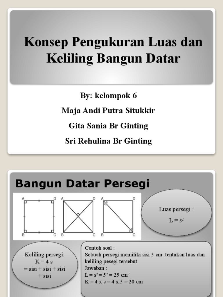 Konsep Pengukuran Luas Dan Keliling Bangun Datar | PDF