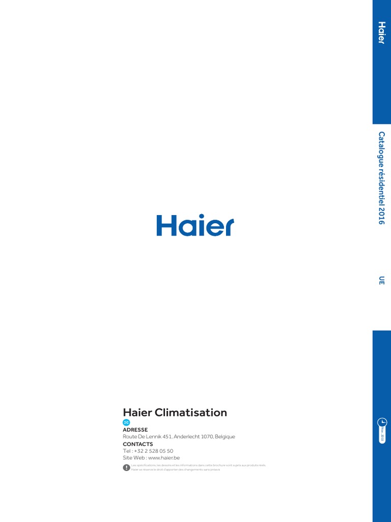 Catalogue Haier Climatisation 2016 | PDF | Wi-Fi | Climatisation