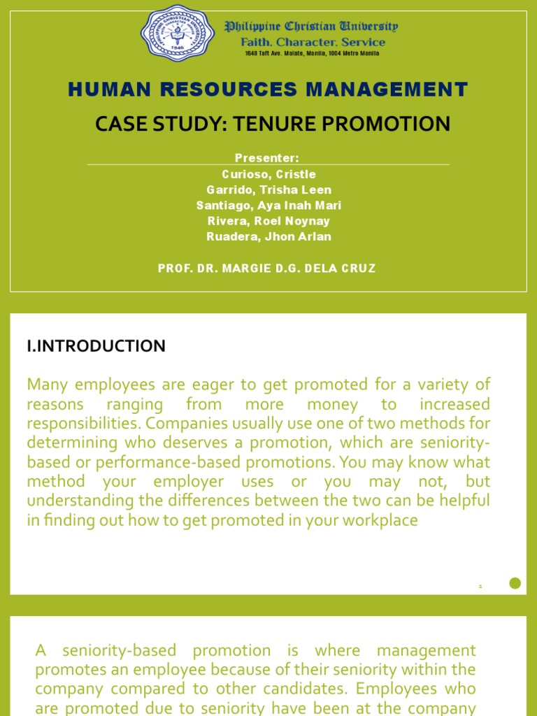 CASE STUDY - Tenure Promotion | PDF | Employment | Performance Appraisal