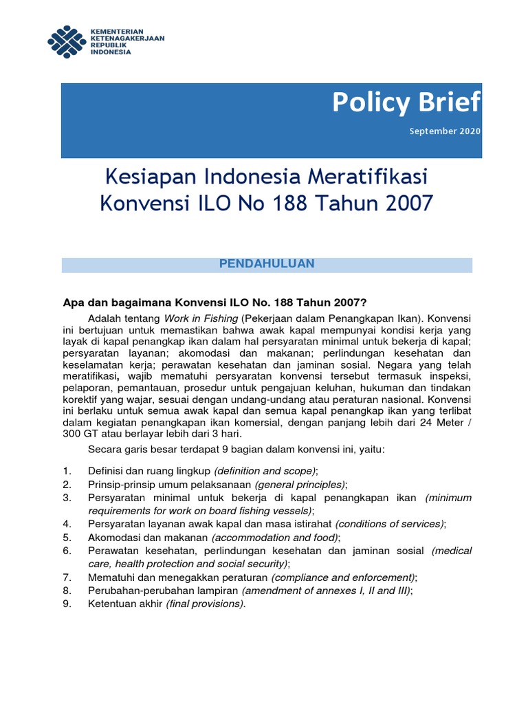 Policy Brief Kajian ILO No. 188 (24112020) | PDF