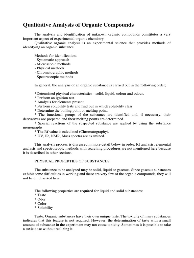 Functional Group Analysis | PDF | Solubility | Amine