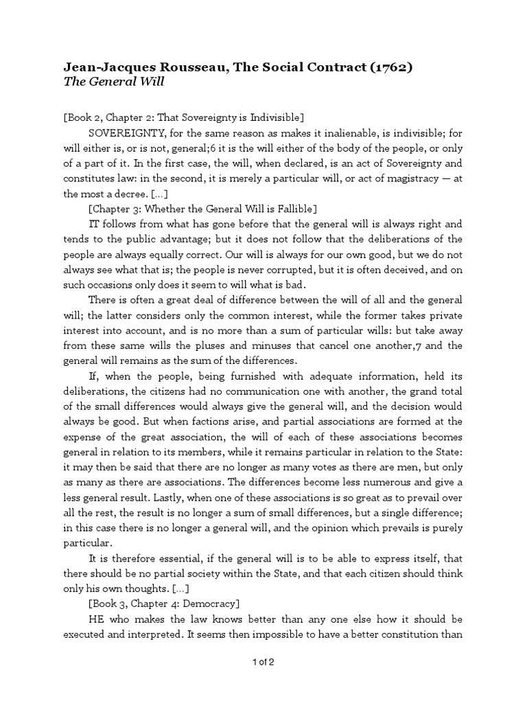 The General Will and the Fallibility of the People: Rousseau on the ...