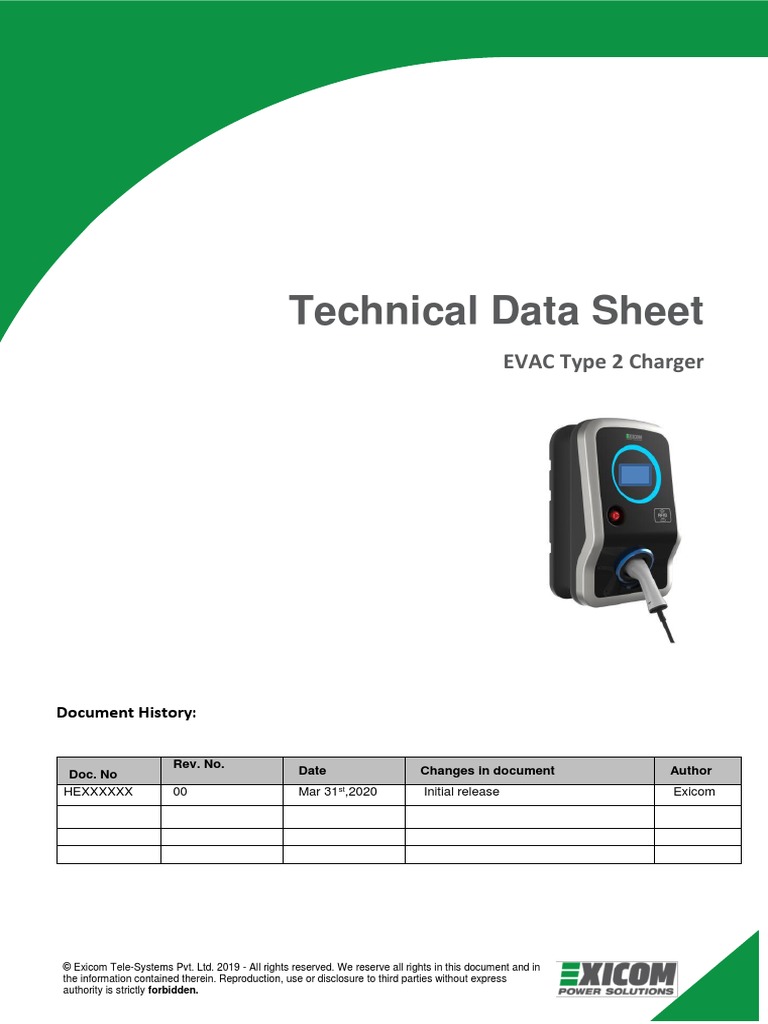 Exicom 22 KW Ev Ac Charger | PDF | Battery Charger | Specification ...