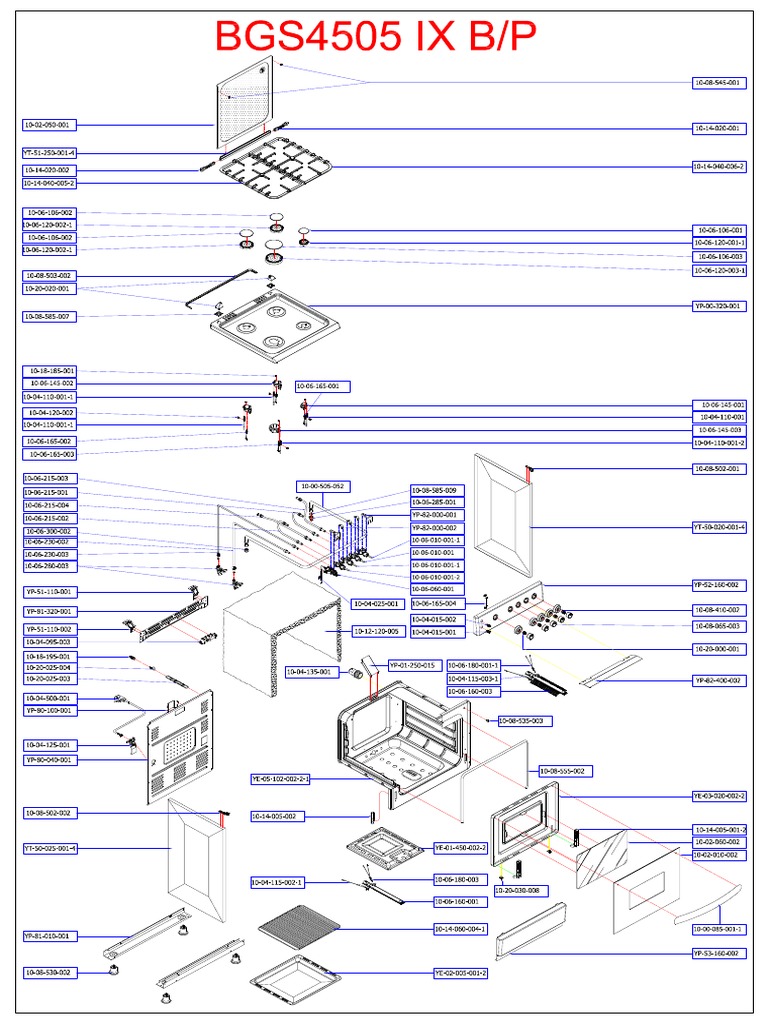 Fogão Gás Becken 6060 Bgs4505 Ix BP - Vista Explodida | PDF