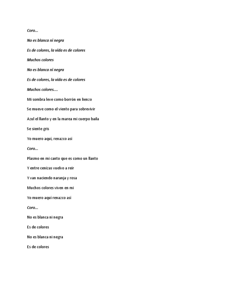 La vida es de colores | PDF