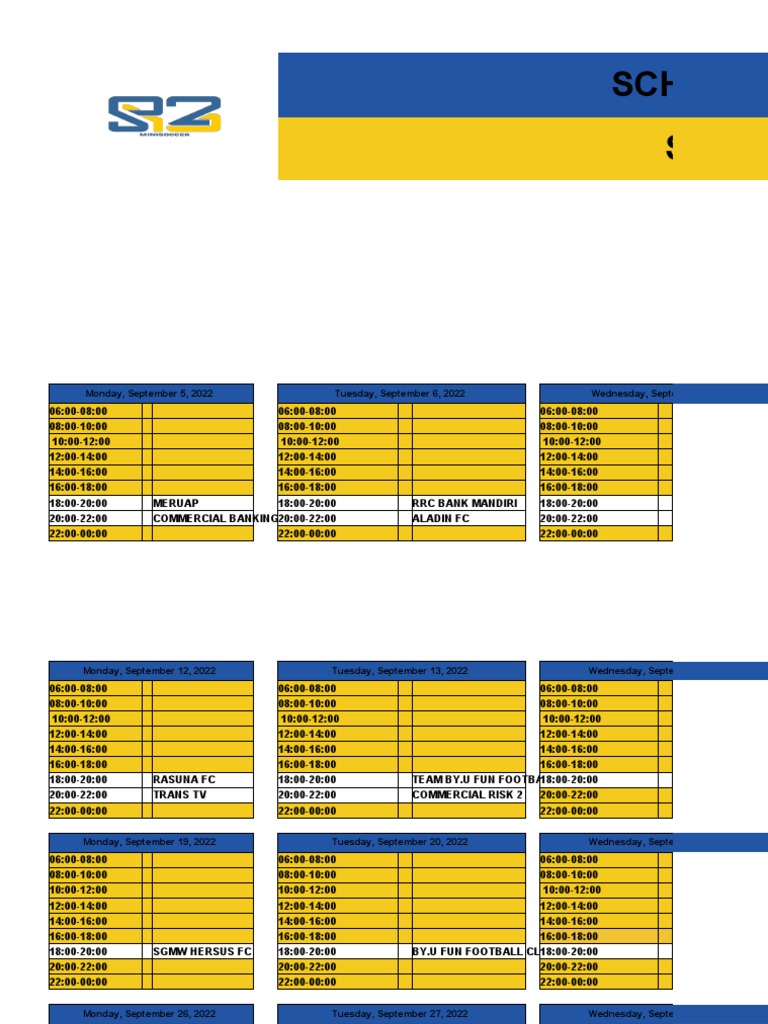 Sr32 Schedule Minisoccer | PDF