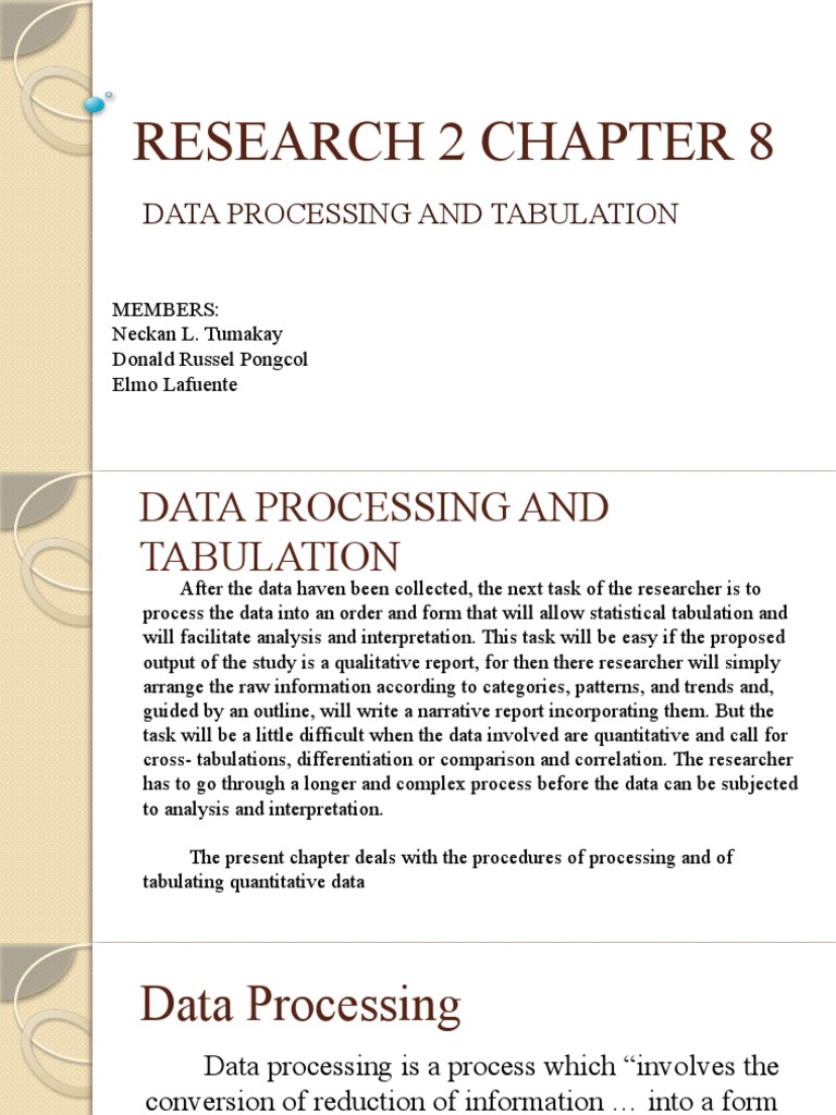 Data Processing & Tabulation Guide | PDF | Data | Statistics