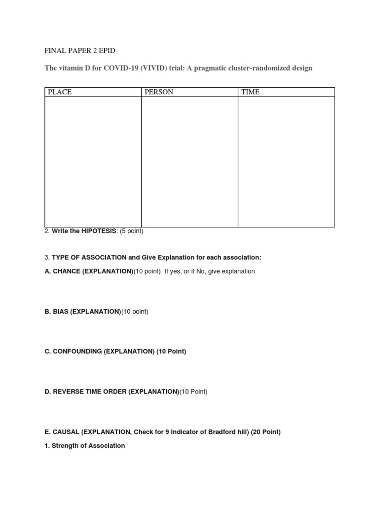 Final Paper Epidemiology | PDF | Immune System | Infection