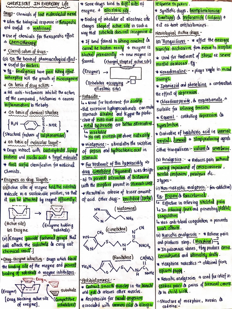 Chem. in Everyday Life - Notes | PDF