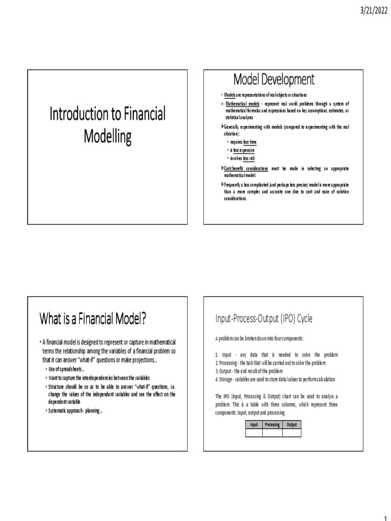 6 Introduction To Financial Modelling | PDF