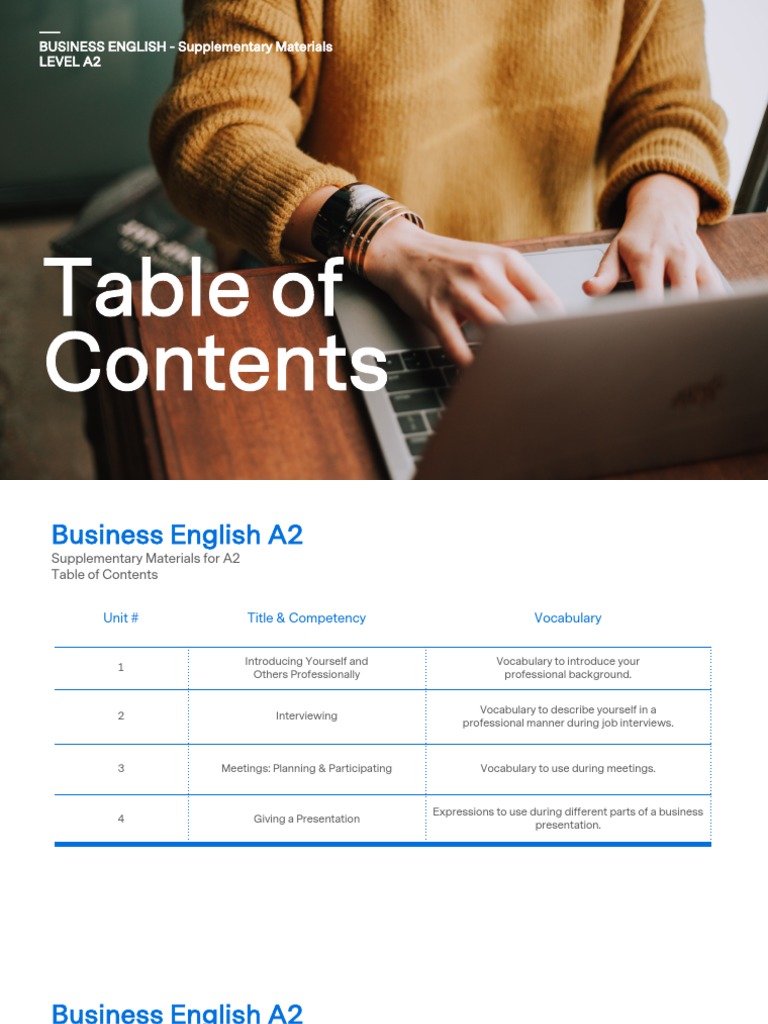 Business English Table of Contents-A2 | PDF