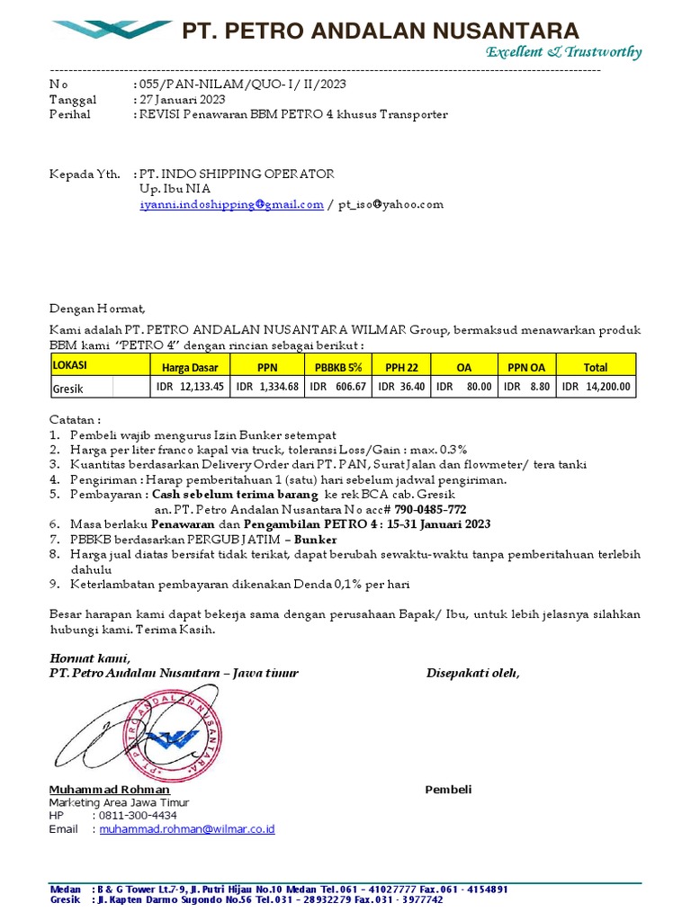 055 - INDO SHIPPING OPERATOR 27 Jan Rev | PDF | Bisnis | Teknologi ...