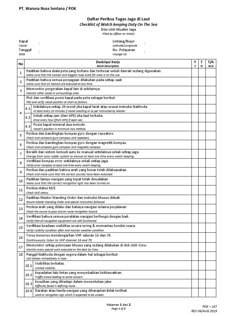 107 - Watchkeeping Duty On The Sea | PDF