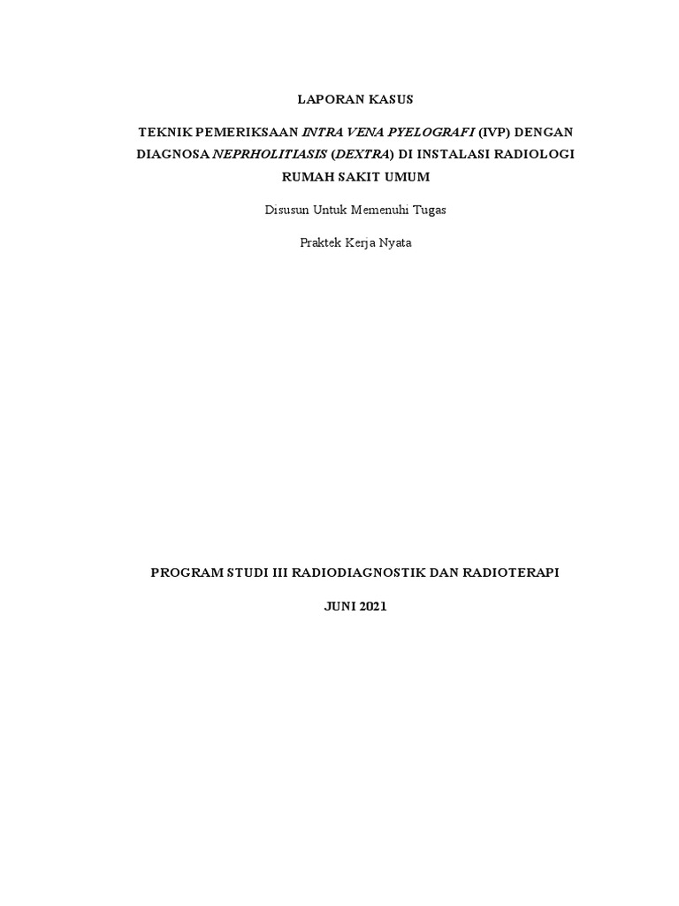 Pemeriksaan IVP | PDF