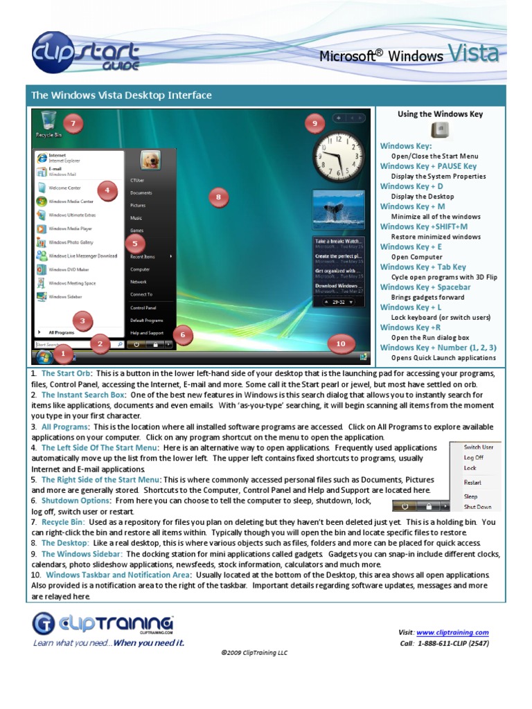 Windows Vista Keyboard Shortcuts | PDF | Microsoft Windows | Computer ...