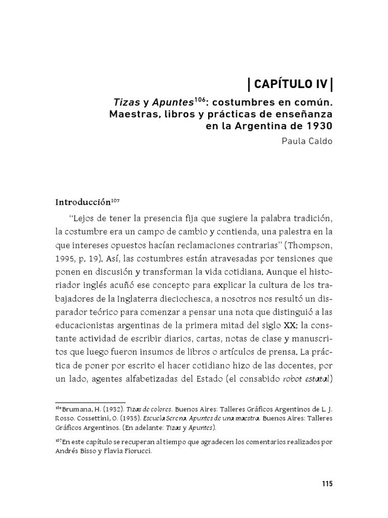 Caldo - Paula-Cap IV-Tizas y Apuntes - Costumbres en Común | PDF