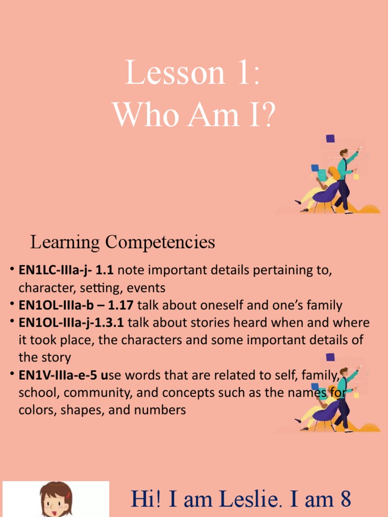 Lesson 1: Who Am I? | PDF | Language Arts & Discipline