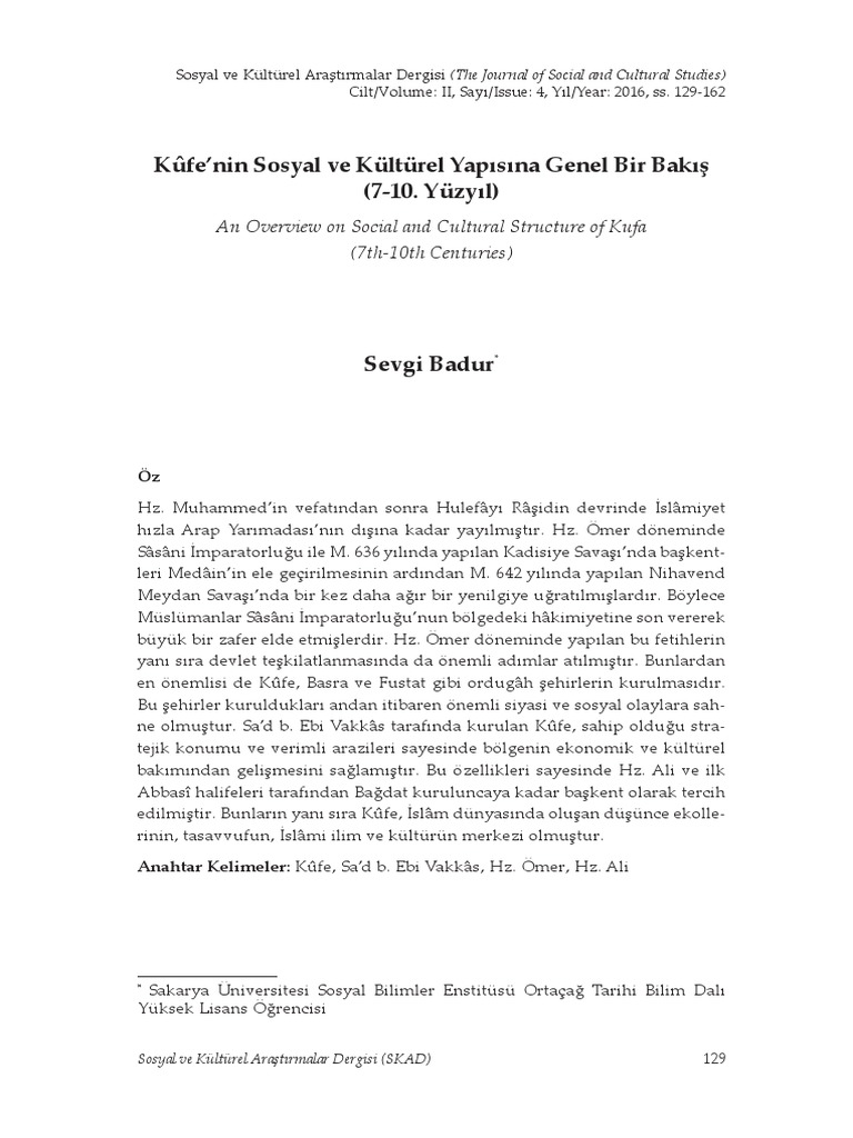 K - Fe - Nin Sosyal Ve K - LT - Rel Yap - S - Na Genel Bir Bak - (7-10. Y - Zy - L) (#324185 ...