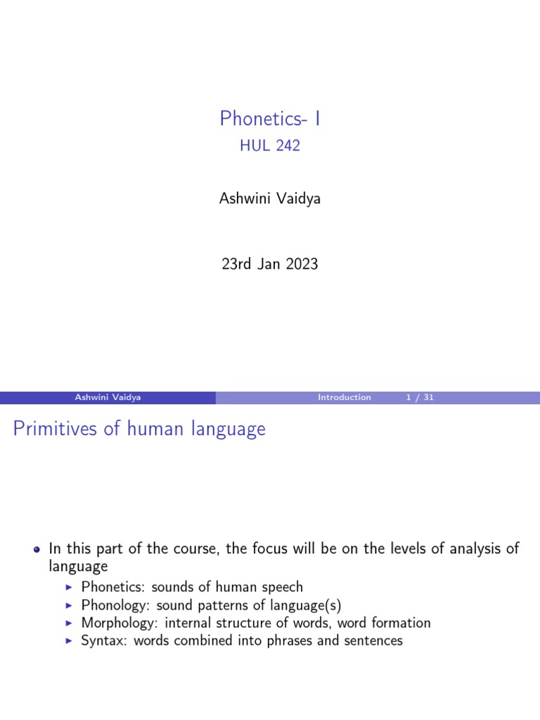 Phonetics-I | PDF | Phonetics | Speech
