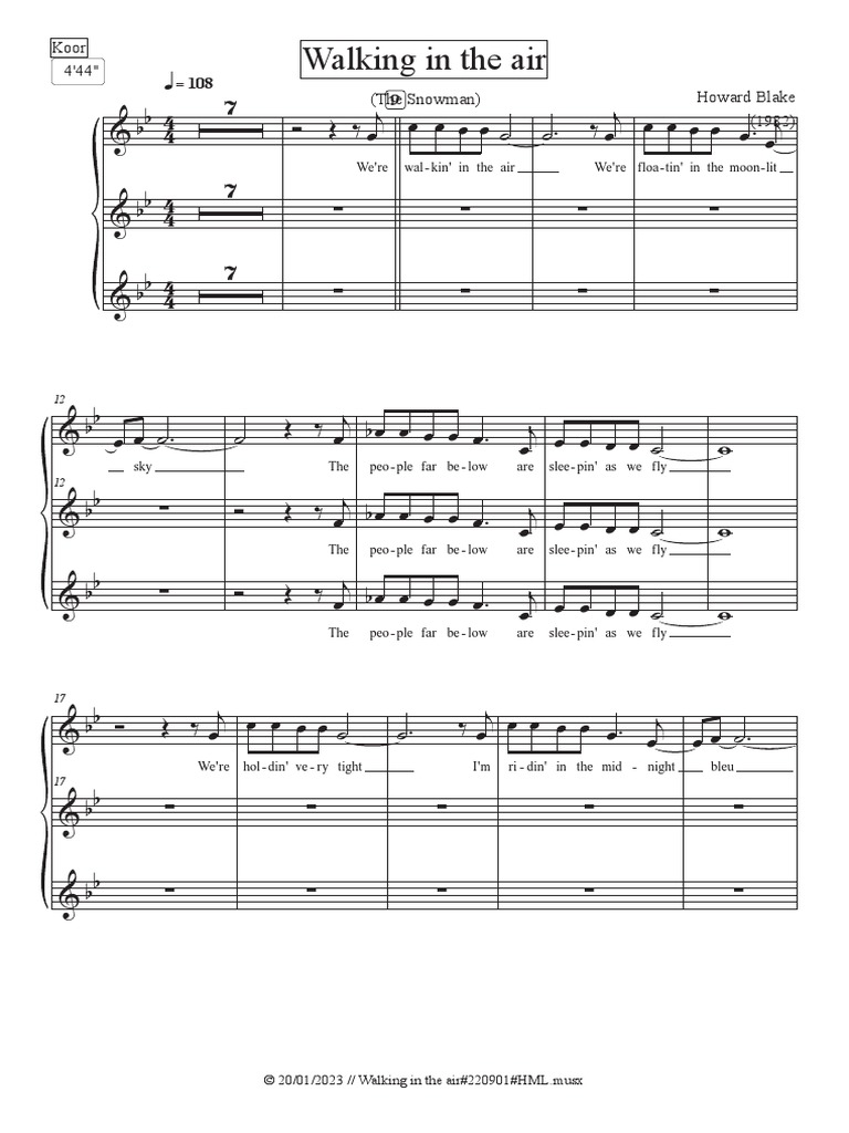 Walking in The Air#220901#HML - Koor | PDF