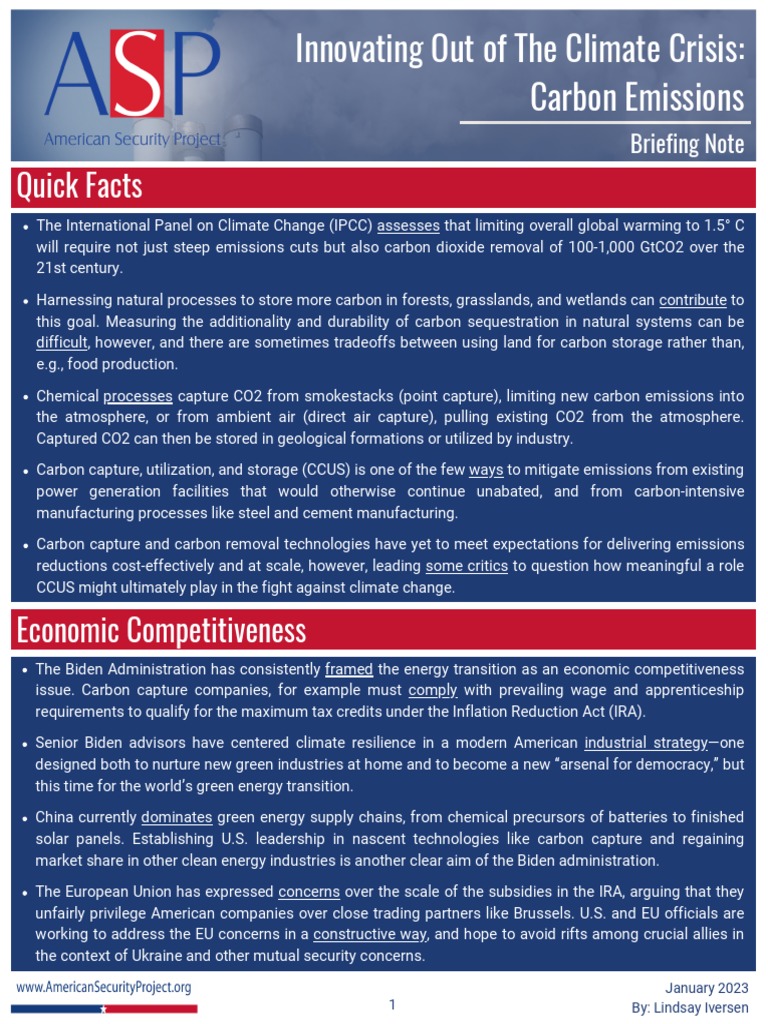 IOCC Carbon Emissions | PDF | Carbon Sequestration | Carbon Capture And ...