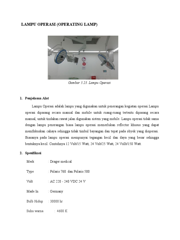 Lampu Operasi (Operating Lamp) | PDF
