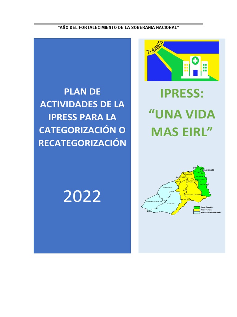Plan de Actividades de La Ipress para La Categorización o Recategorización | PDF
