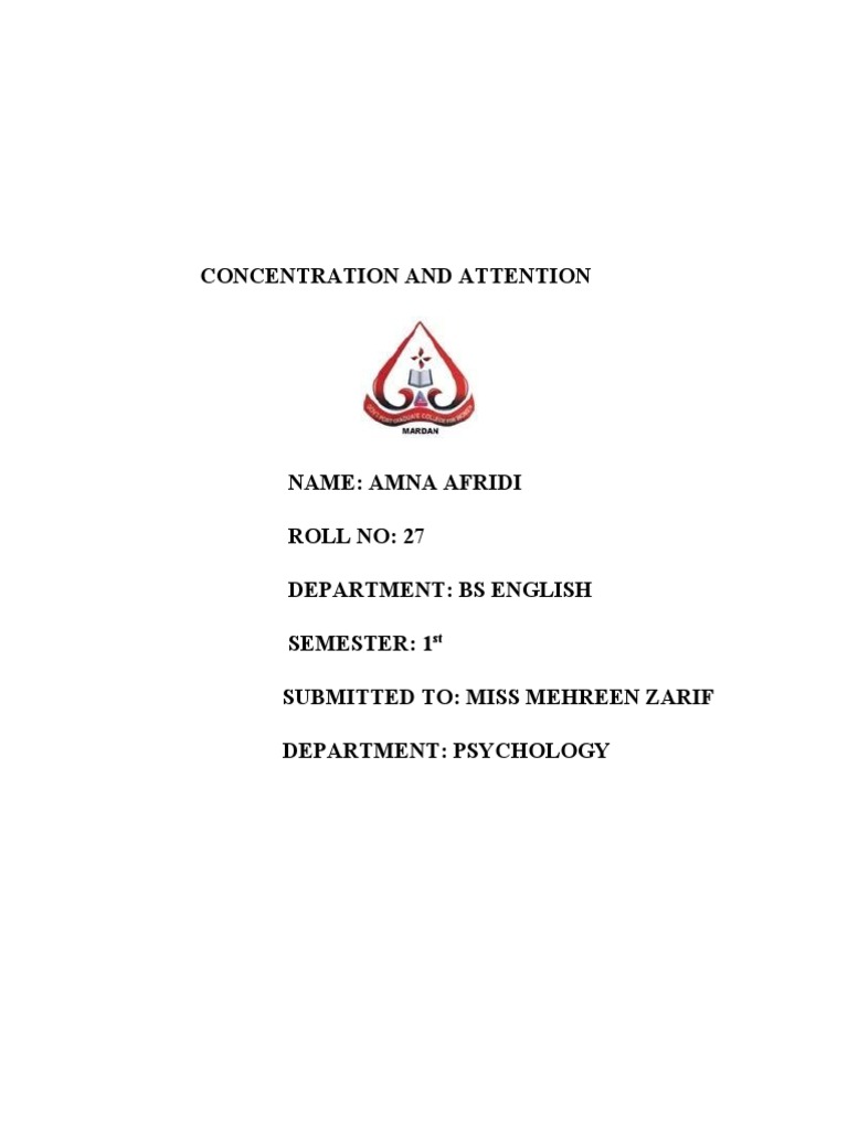Concentration and Attention | PDF | Attention | Concentration