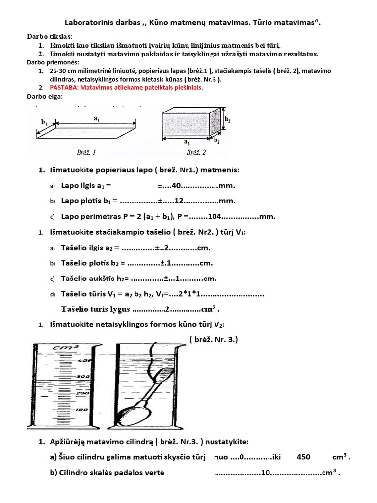 LD Kuno Matmenys - Turis | PDF