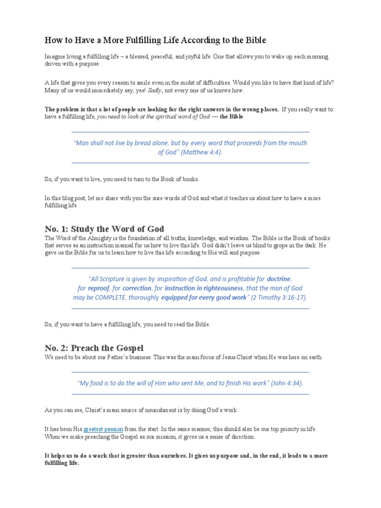 Fulfilling Life Principles from the Bible | PDF | Divine Grace | Jesus