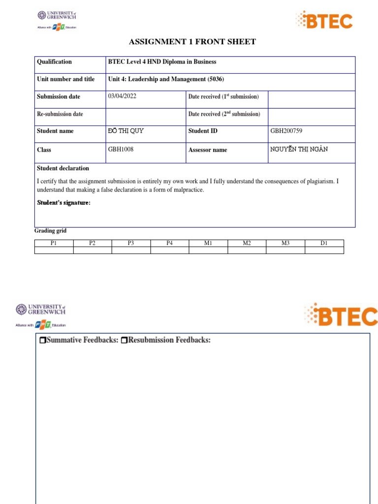 Quy 1008 Asm1 5036 | PDF | Leadership | Transformational Leadership