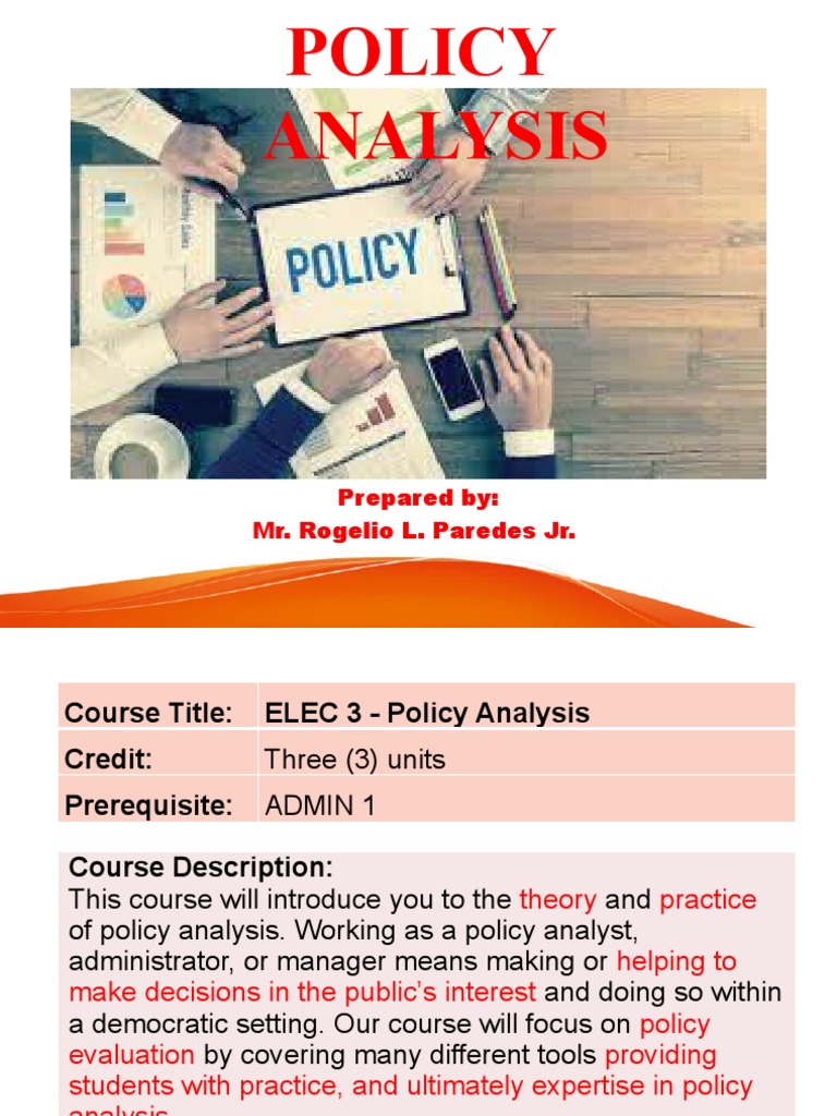 Intro Policy Analysis | PDF | Policy | Political Science