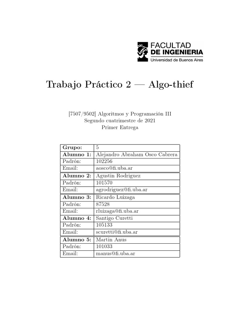 Informe Algo3 TP2 | PDF | Algoritmos | Robo
