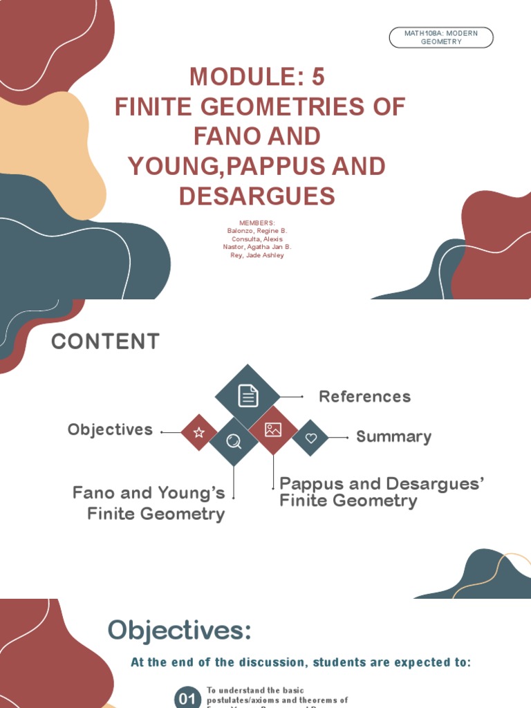 Im Module 5 Finite Geometries of Fano and Young Pappus and Desargues ... Im Module 5 Finite Geometries of Fano and Young Pappus and Desargues ...