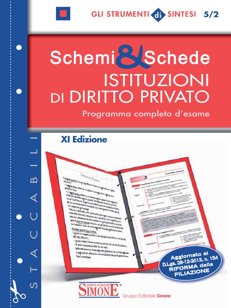 Schemi e Schede Istituzioni Di Diritto Privato Simone Editore Xi ...