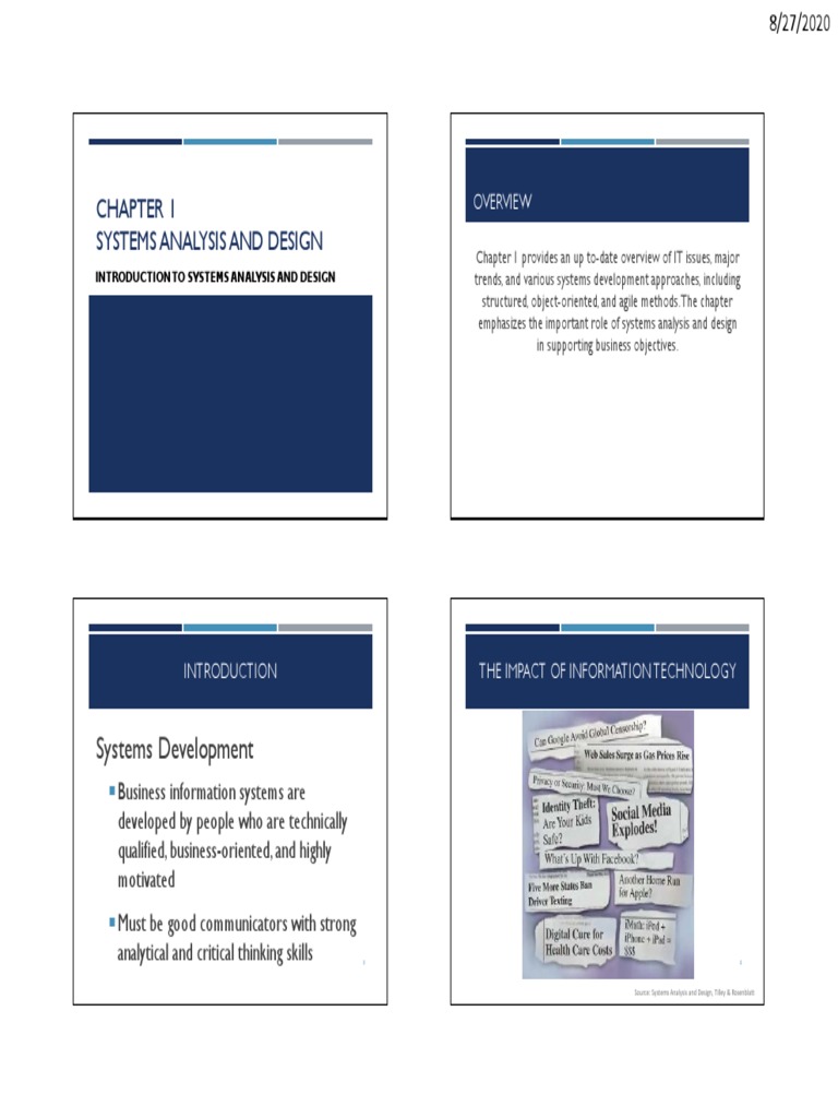 01 Introduction To System Analysis and Design | PDF | Software Development Process | Agile ...