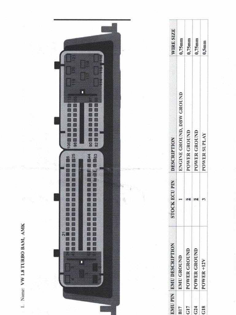 VW 1 - 8 BAM EMU Black Page1 Pinout | PDF