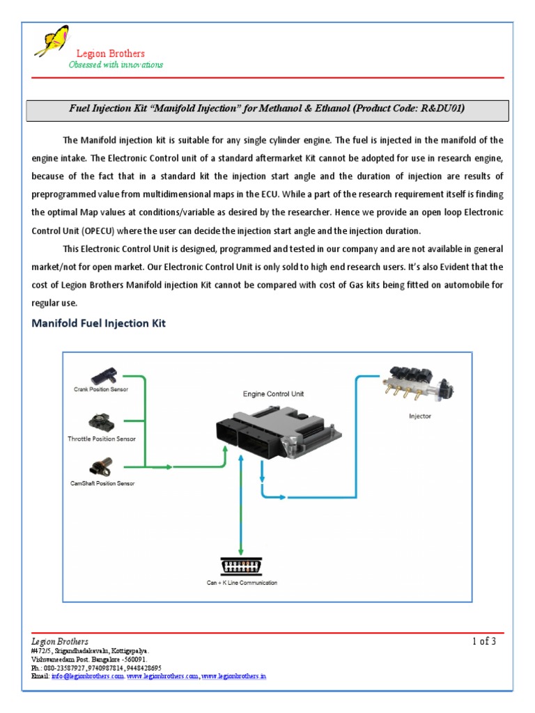 Fuel Injection Kit "Manifold Injection" For Methanol & Ethanol | PDF ...