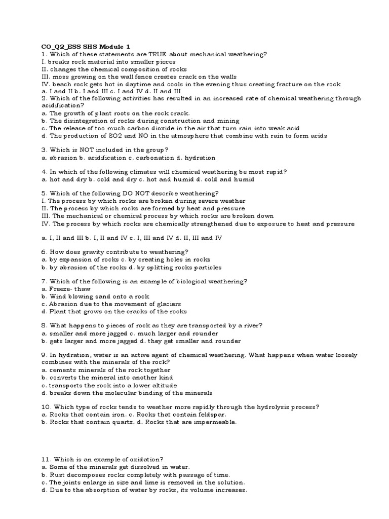 EARTH SCIENCE REVIEWER For The2nd Quarter Examination | PDF