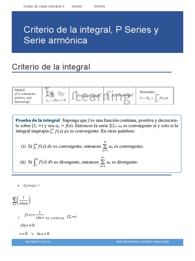 S3 Criterio de La Integral | PDF