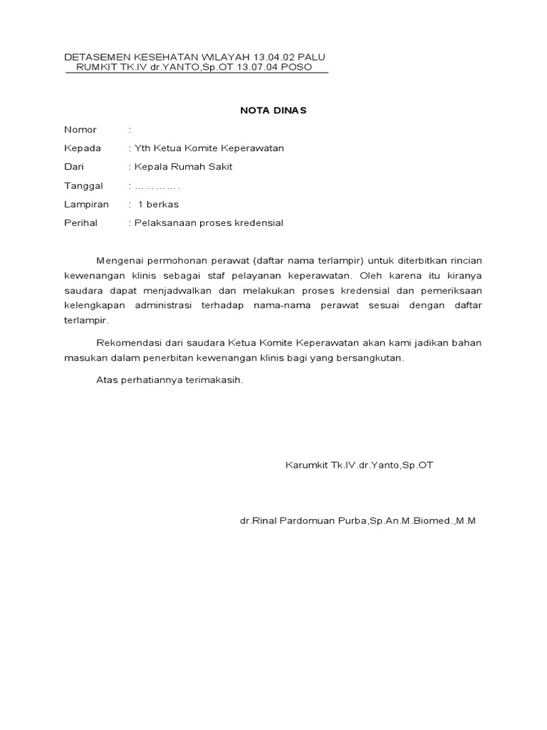 2.ND Karumkit Ke Komite Keperawatan | PDF