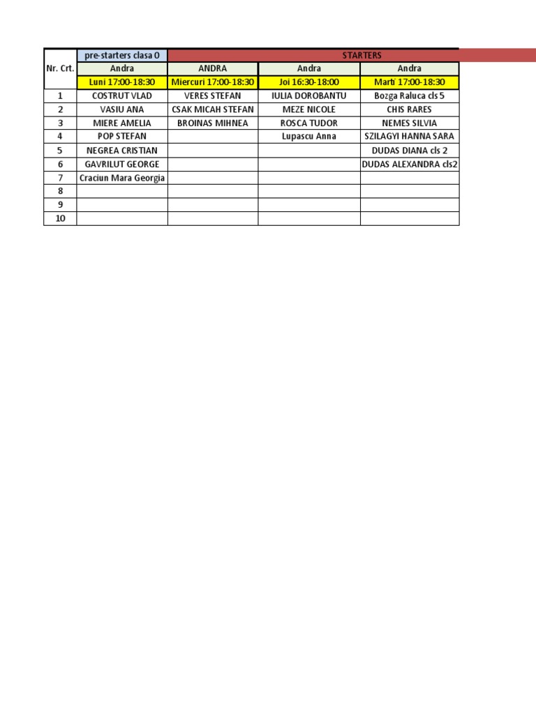 Orar 2020-2021 | PDF