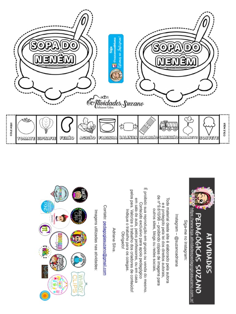 O Que Tem Na Sopa Do Nenem Atividades Suzano | PDF