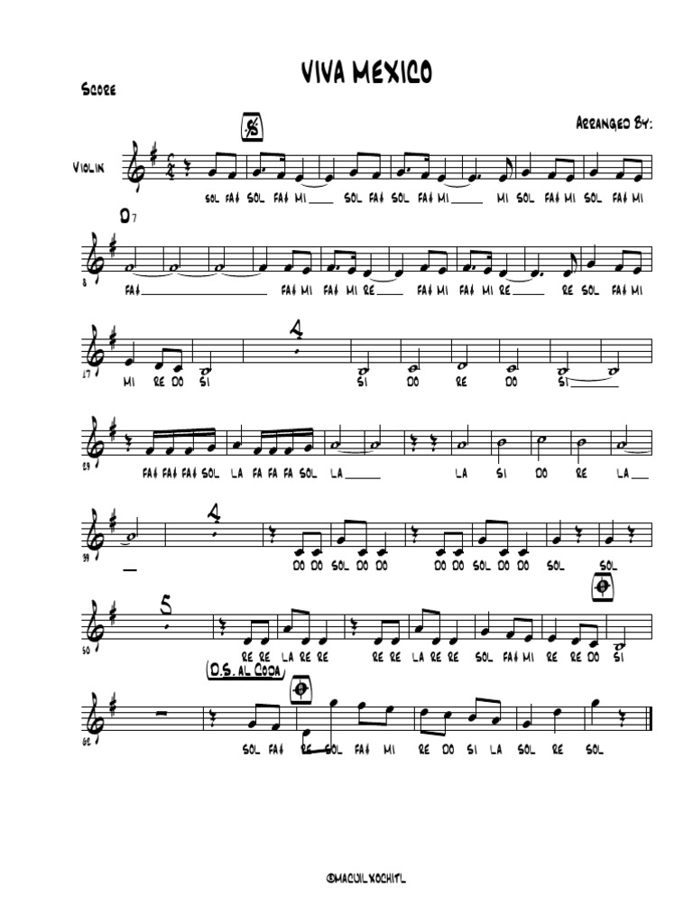Viva Mexico Violin G | PDF