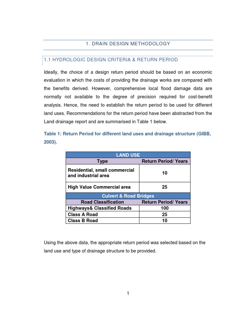 Class Notes On DRAIN AND SOAKAWAY Design Mauritius | PDF
