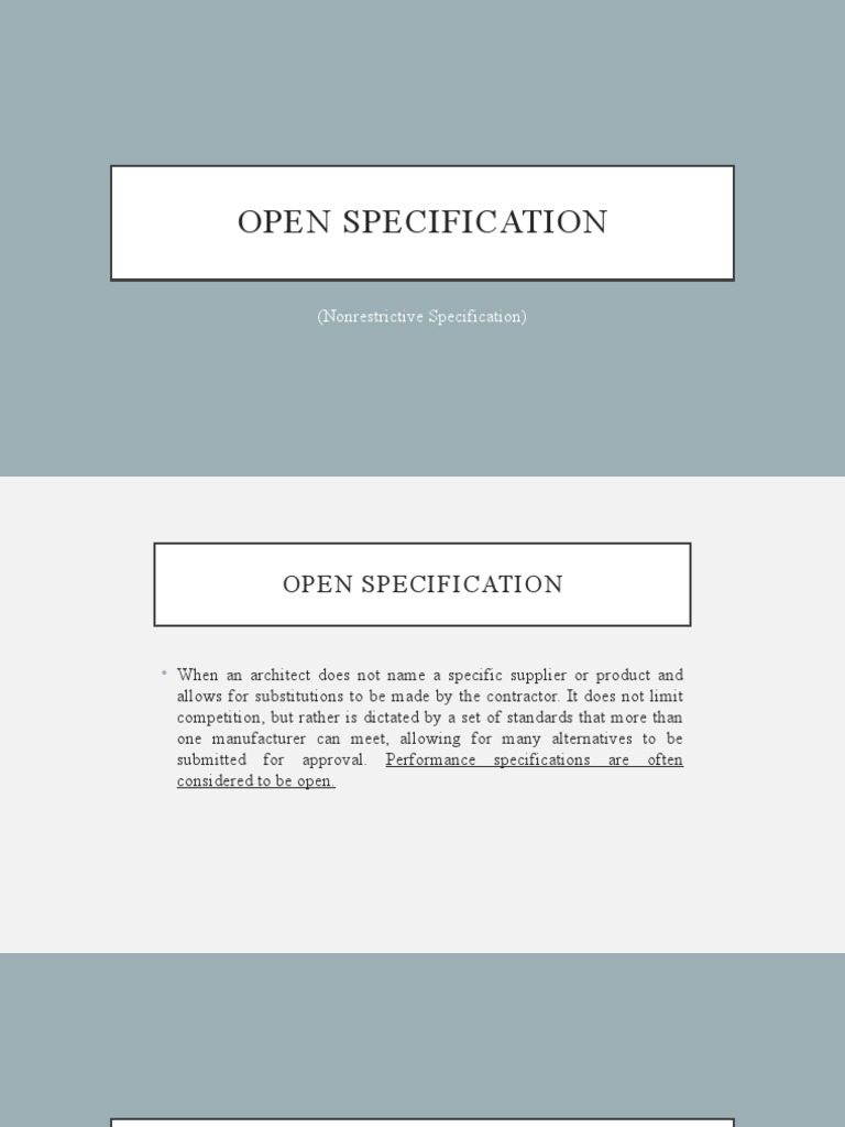 Open and Closed Specification | PDF | Technology & Engineering