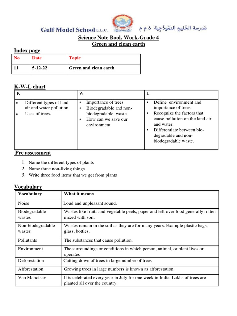 Clean and Green Earth Notes | PDF