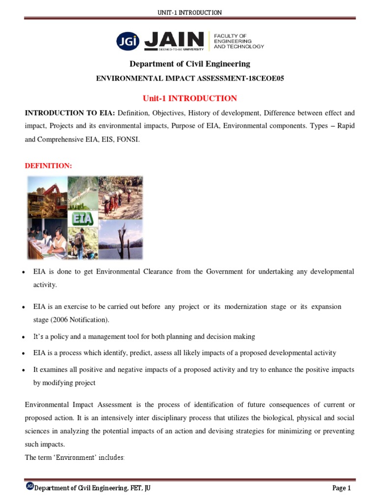 EIA Notes Module 1 Introduction | PDF | Environmental Impact Assessment ...