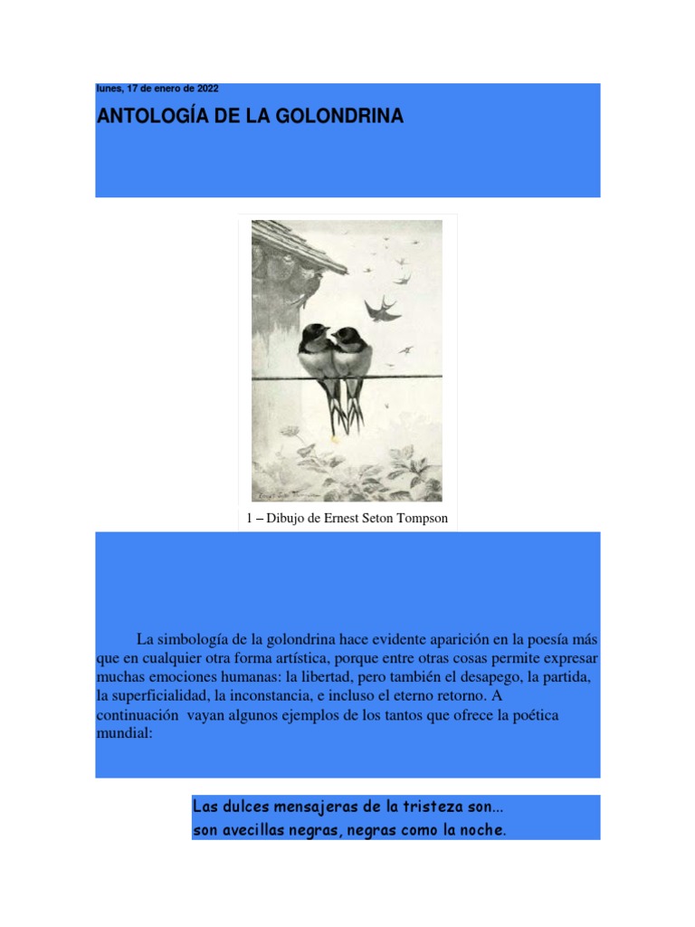 Antologia de Las Golondrinas | PDF
